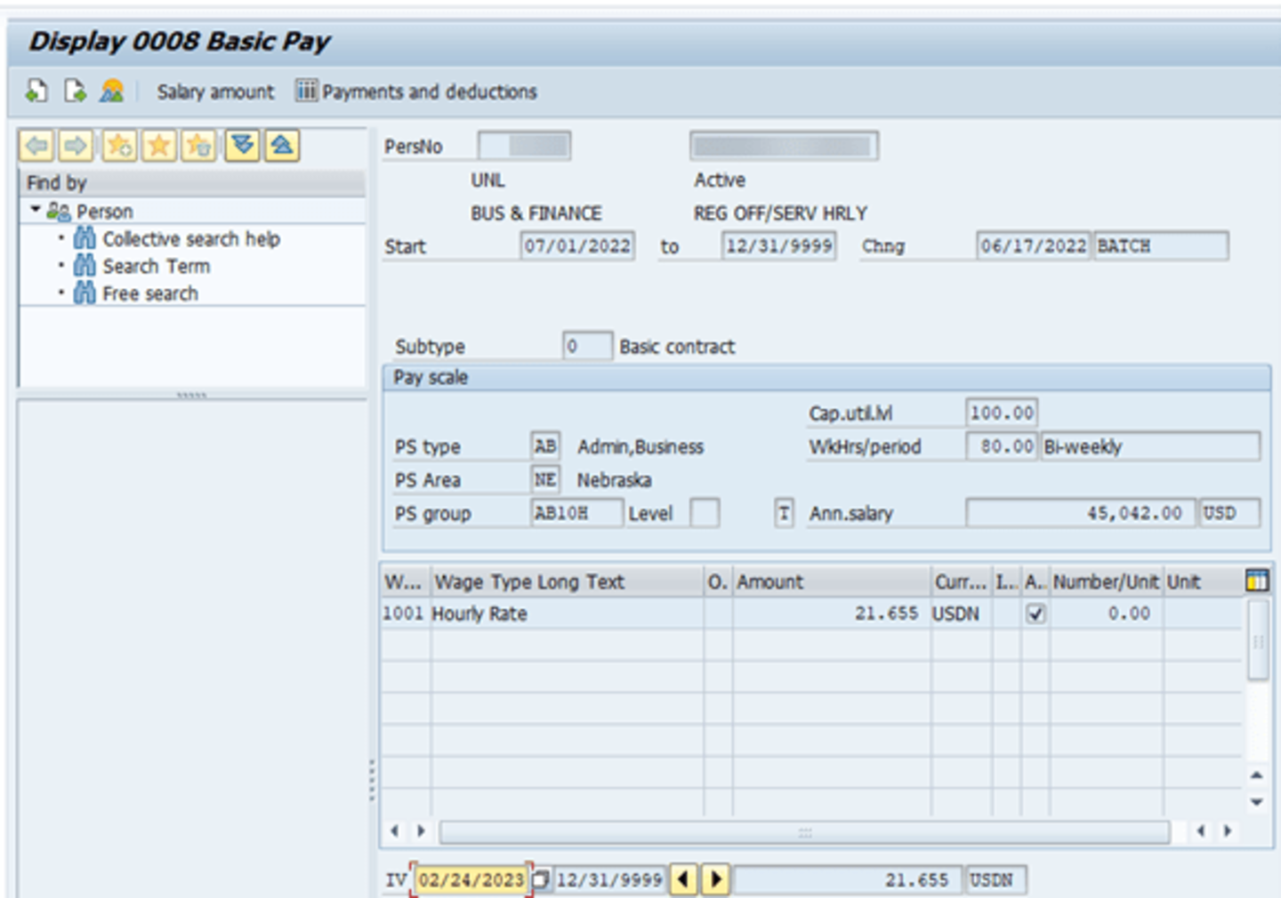 IT0008 Basic Pay | Business Central | Nebraska